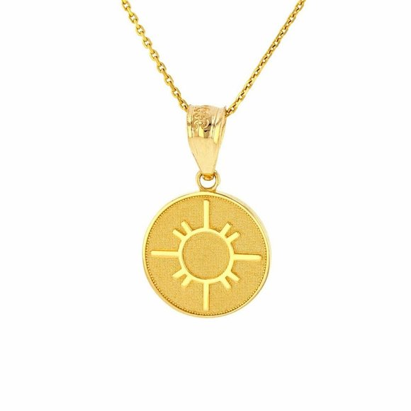 Element Shine | Jewelry | Real Gold American Geometric Sun Symbol ...